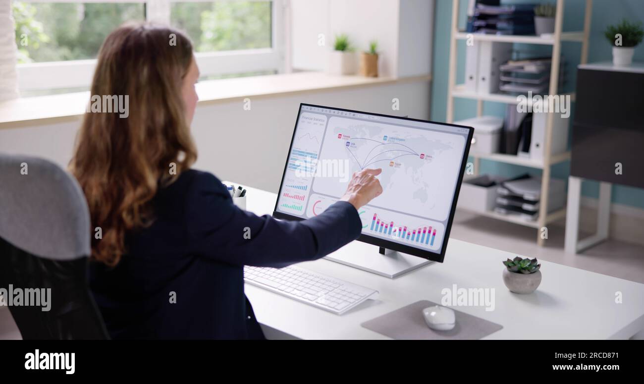 KPI Business Data Dashboard Analytics On Computer Screen Stock Photo ...