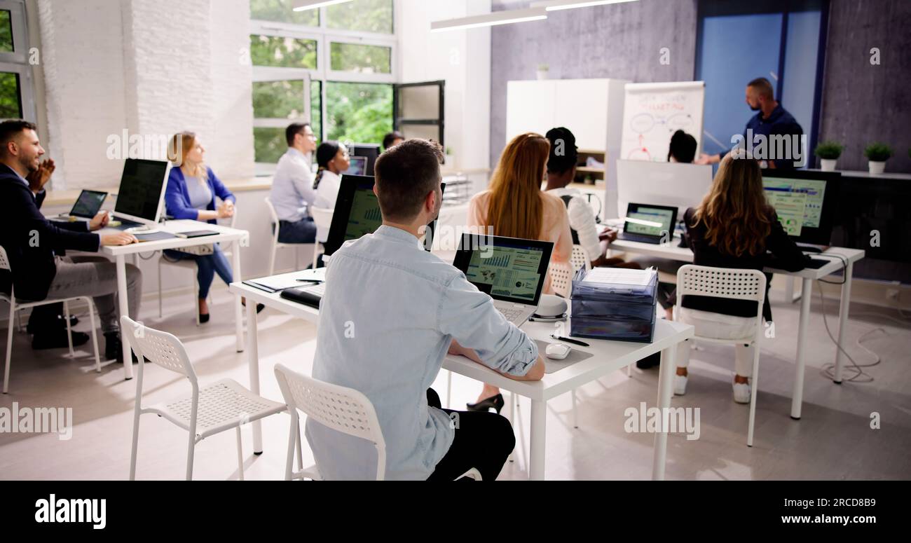 Business Meeting Discussion In Office With Diverse Group Stock Photo ...