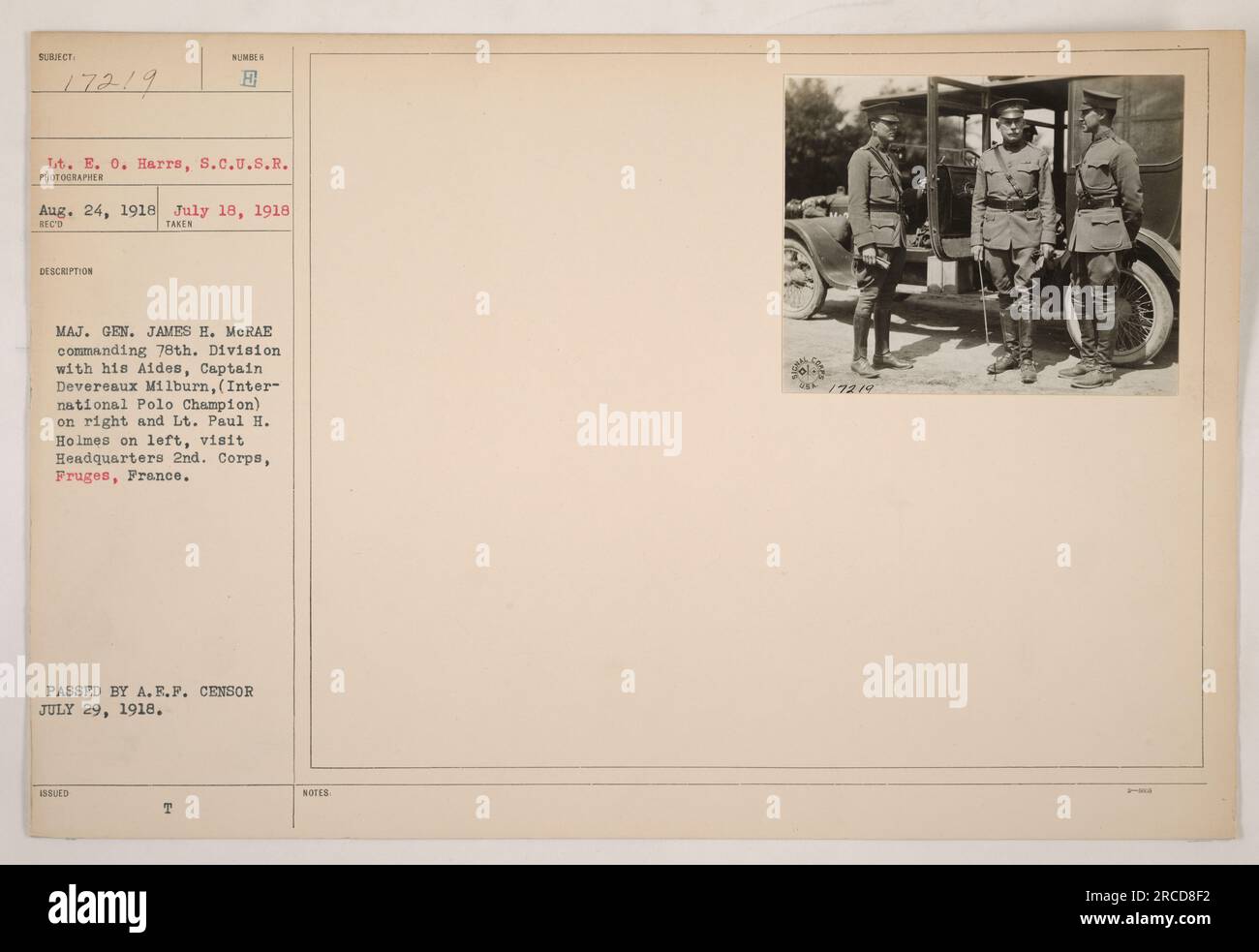 Maj. Gen. James H. McRae, commanding the 78th Division, is seen here ...