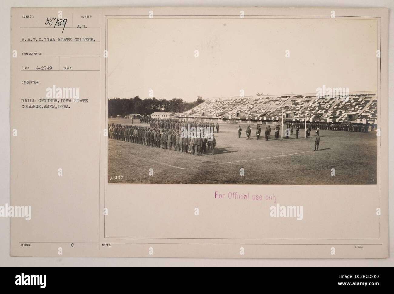 Soldiers from the Student Army Training Corps (S.A.T.C.) at Iowa State ...