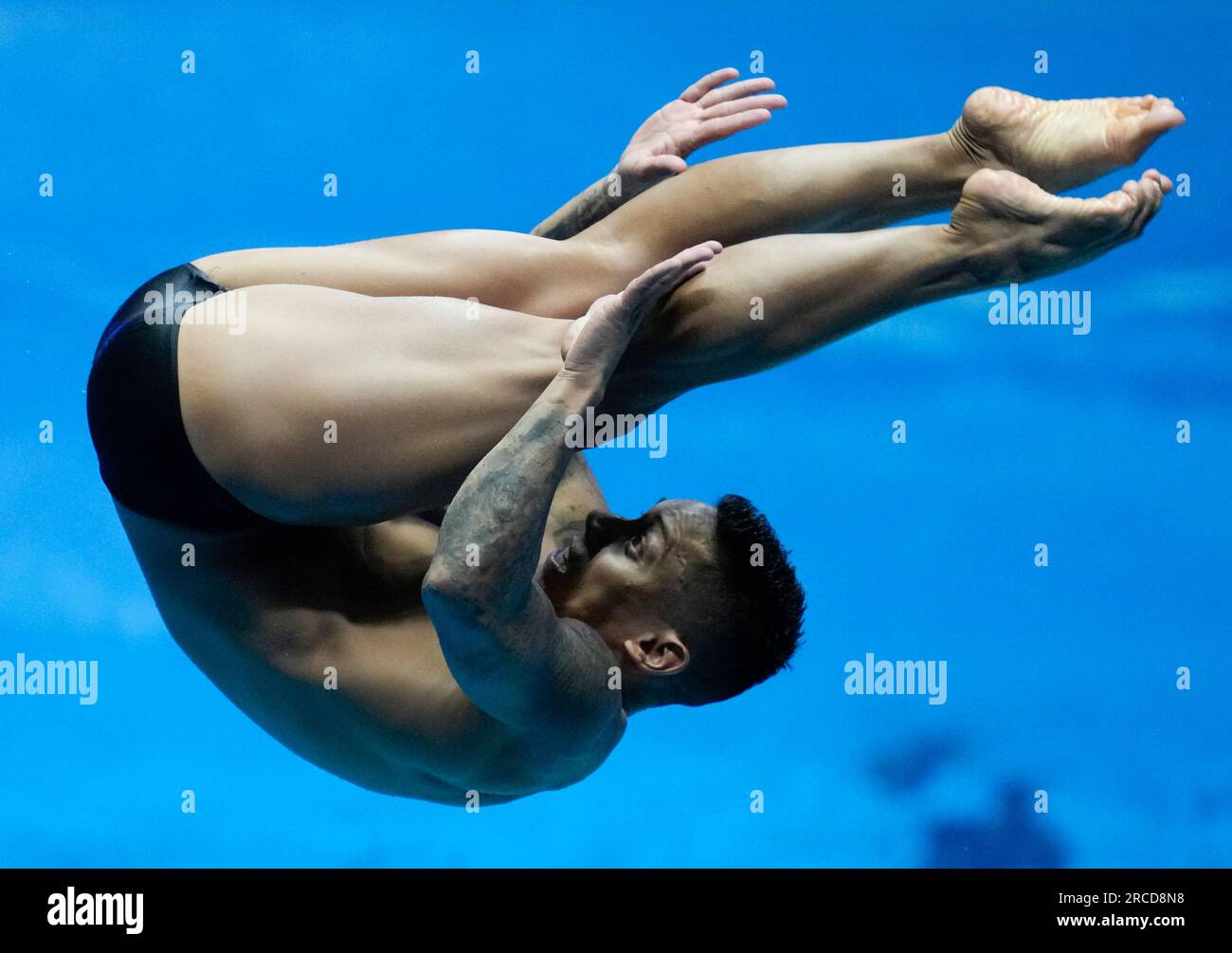 Diego Carquin of Chile competes in the 1m Springboard Men at the World ...
