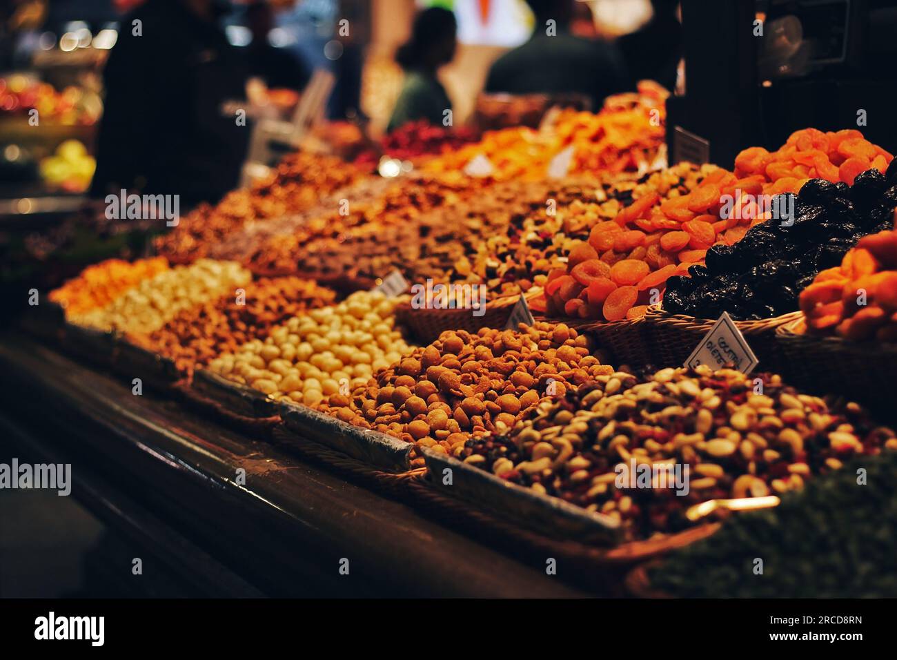 Market stall of nuts in Spain Stock Photo - Alamy
