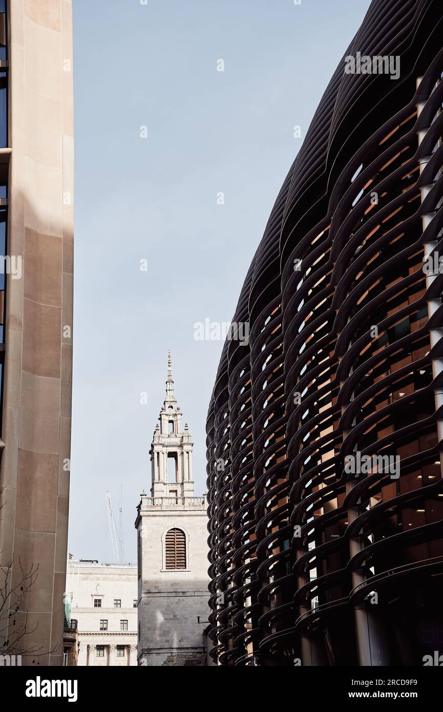 Modern and old buildings on city street Stock Photo - Alamy