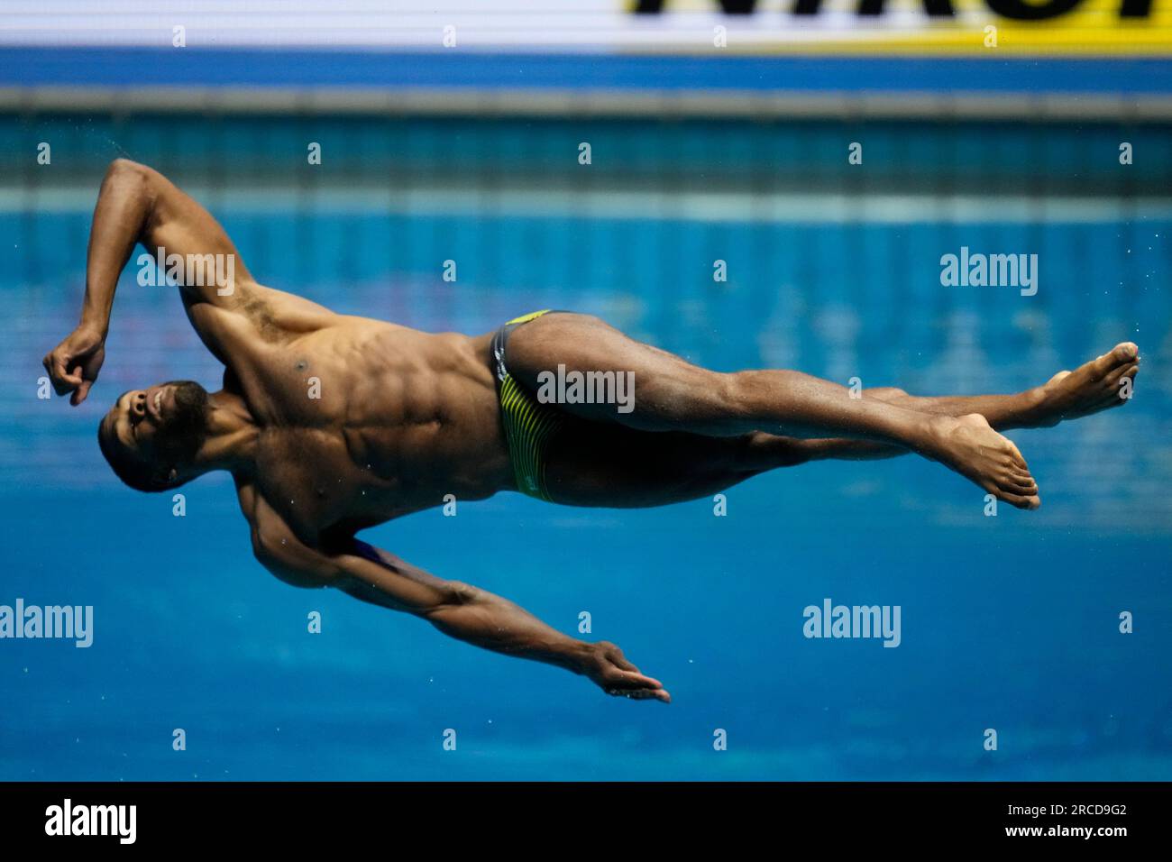 Yona Knight-Wisdom of Jamaica competes in the 1m Springboard Men at the ...