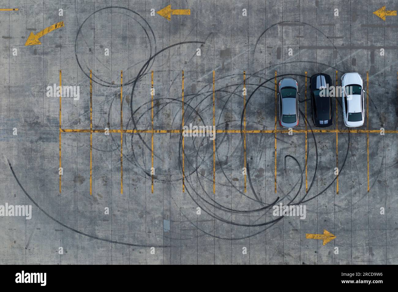 Parking Lot, Tire Marks, Atlanta, Georgia Stock Photo - Alamy