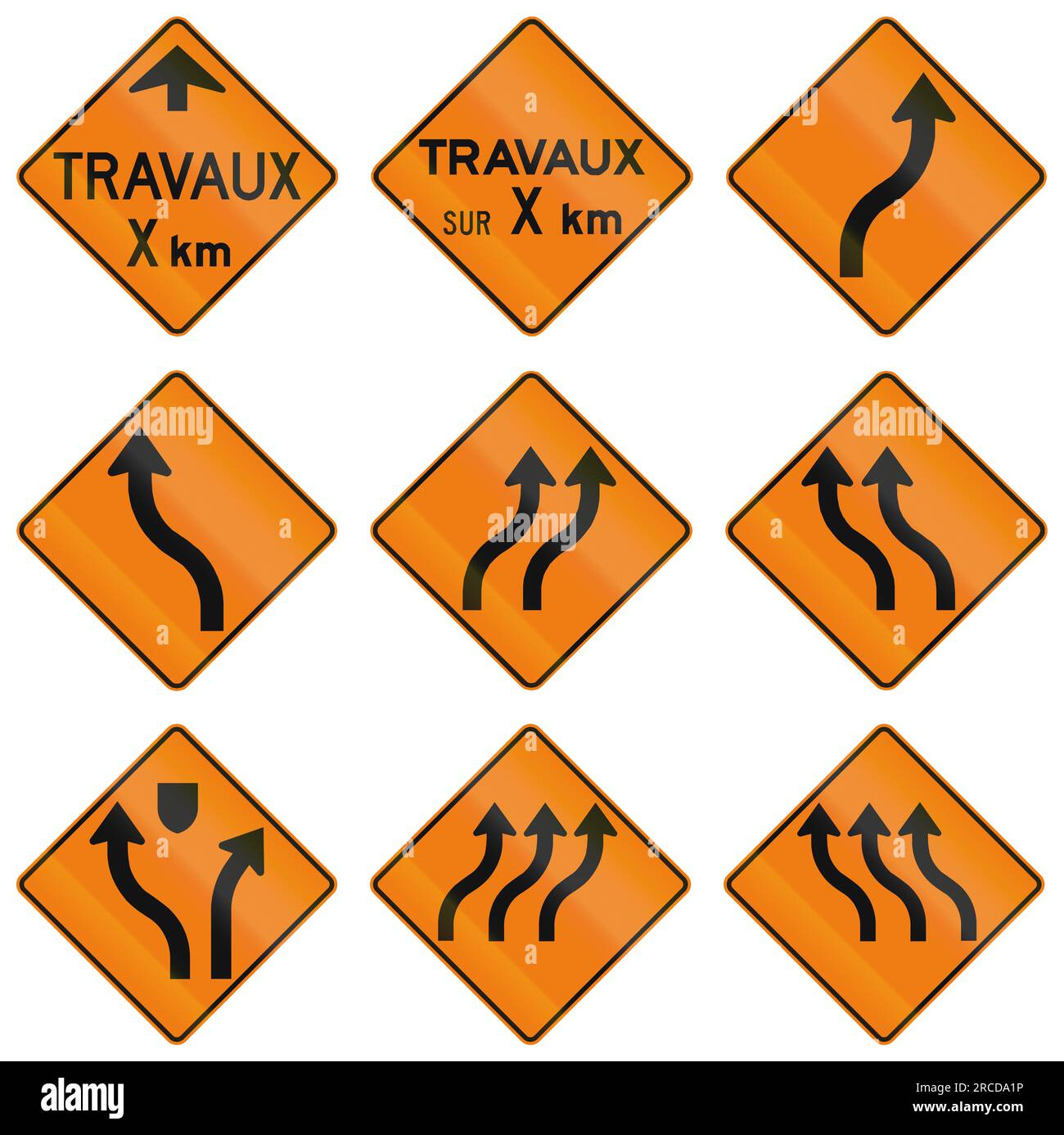 Roadworks warning sign in Cut Out Stock Images & Pictures - Alamy