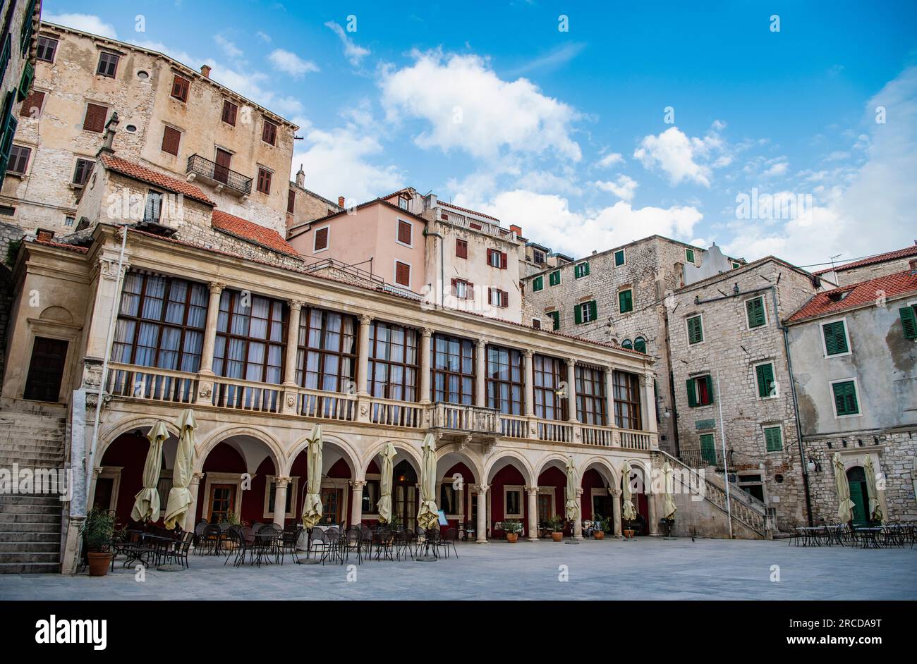 empty town square in Sibenik , Croatia Stock Photo - Alamy
