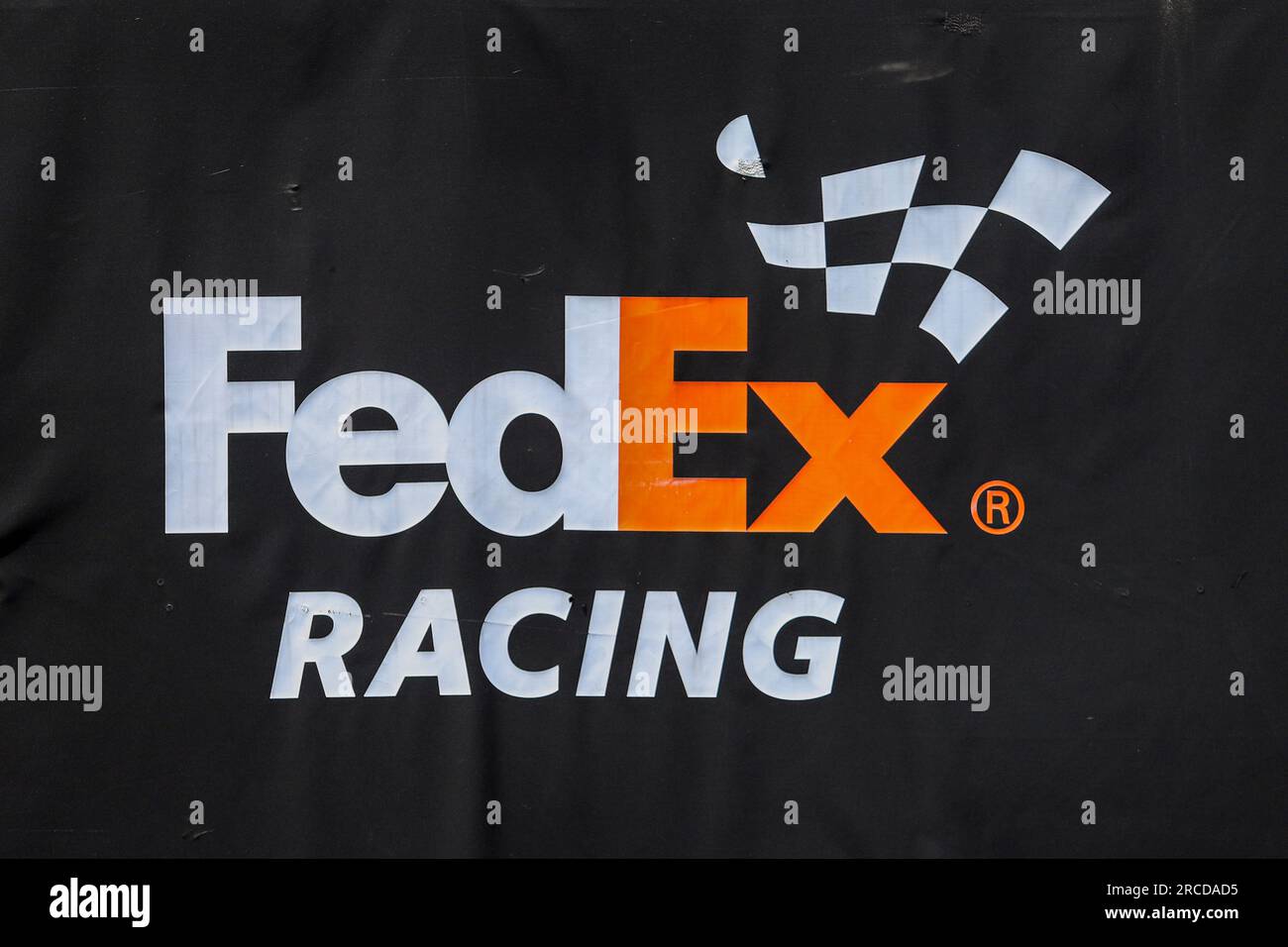 ATLANTA, GA - JULY 09: FedEx Racing logo on a pit box before the NASCAR ...