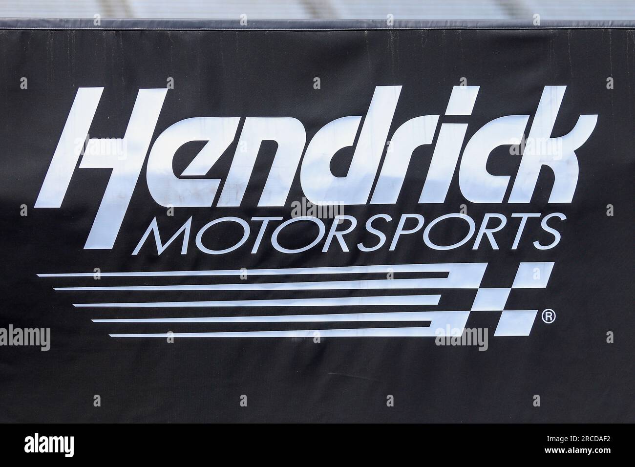 ATLANTA, GA - JULY 09: Hendrick Motorsports logo on a cover of a pit ...