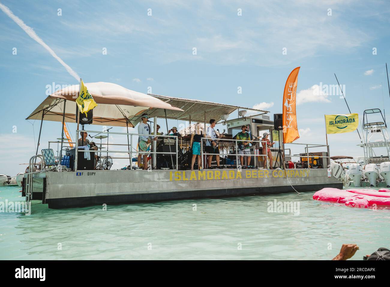 Live music on a boat plays to large crowd in the water off Islamorada ...