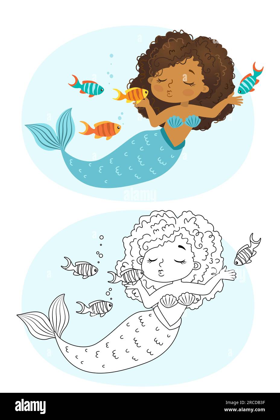 Black and white vector coloring for children. Illustration of beautiful ...