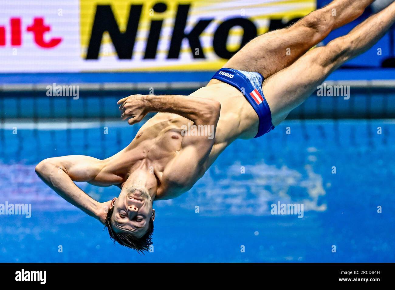 Fukuoka, Japan. 14th July, 2023. Nikolaj Schaller of Austria competes ...