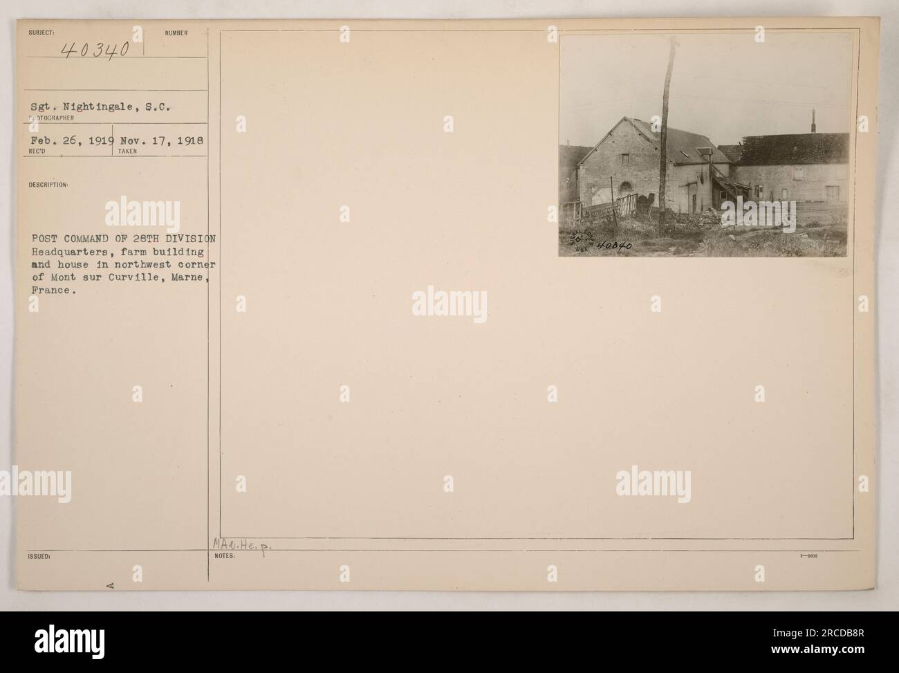 Image of Headquarters, farm building and house in northwest corner of ...