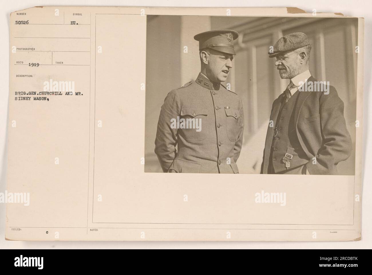 Brig. Gen. Churchill and Mr. Sidney Mason posing for a photograph. The ...