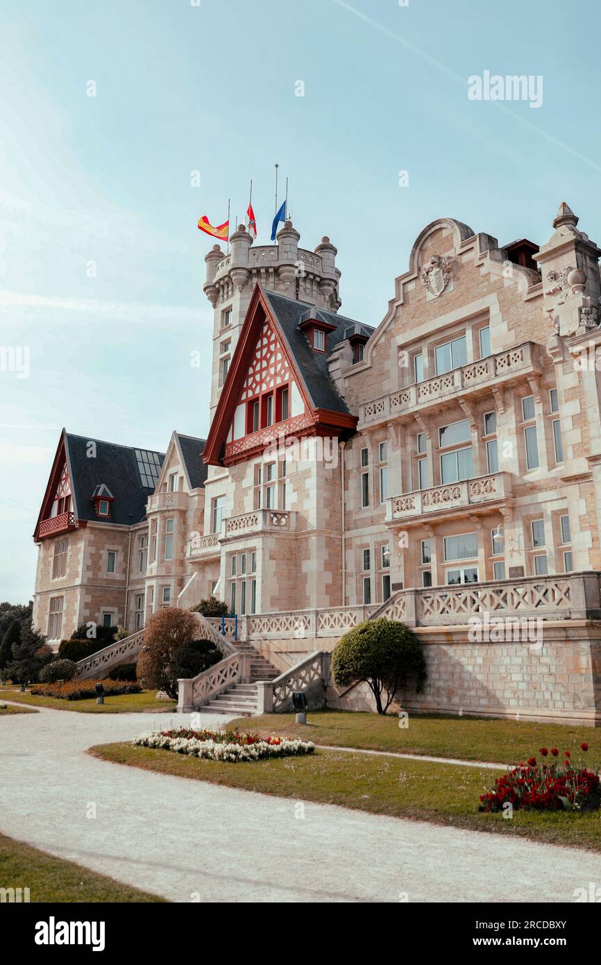 Facade of the Palacio de la Magdalena, Santander Stock Photo - Alamy