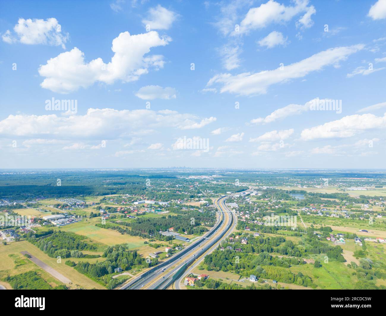 Aerial spring field road transportation hi-res stock photography and ...