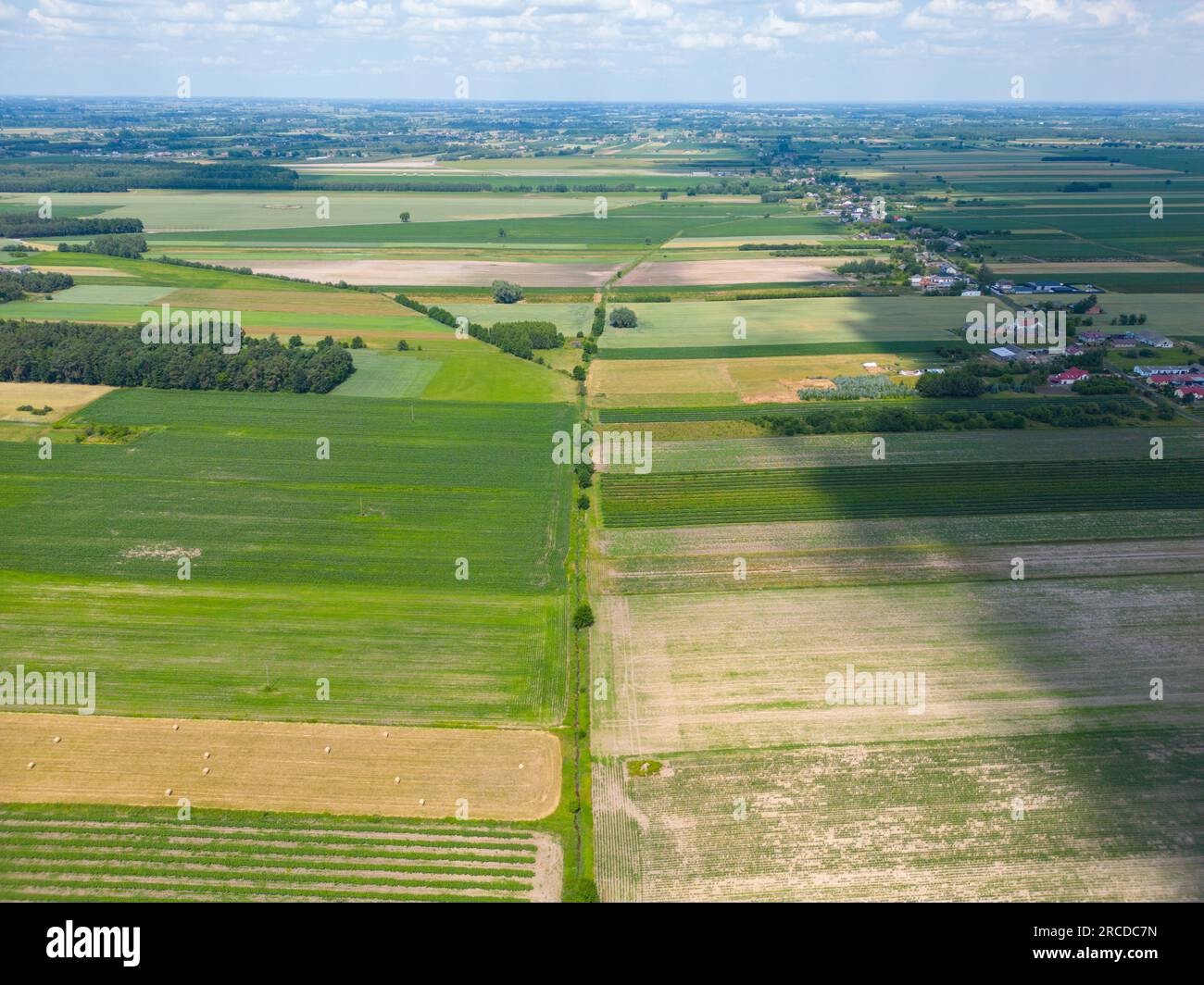 Abstract geometric shapes of agricultural parcels of different c Stock ...
