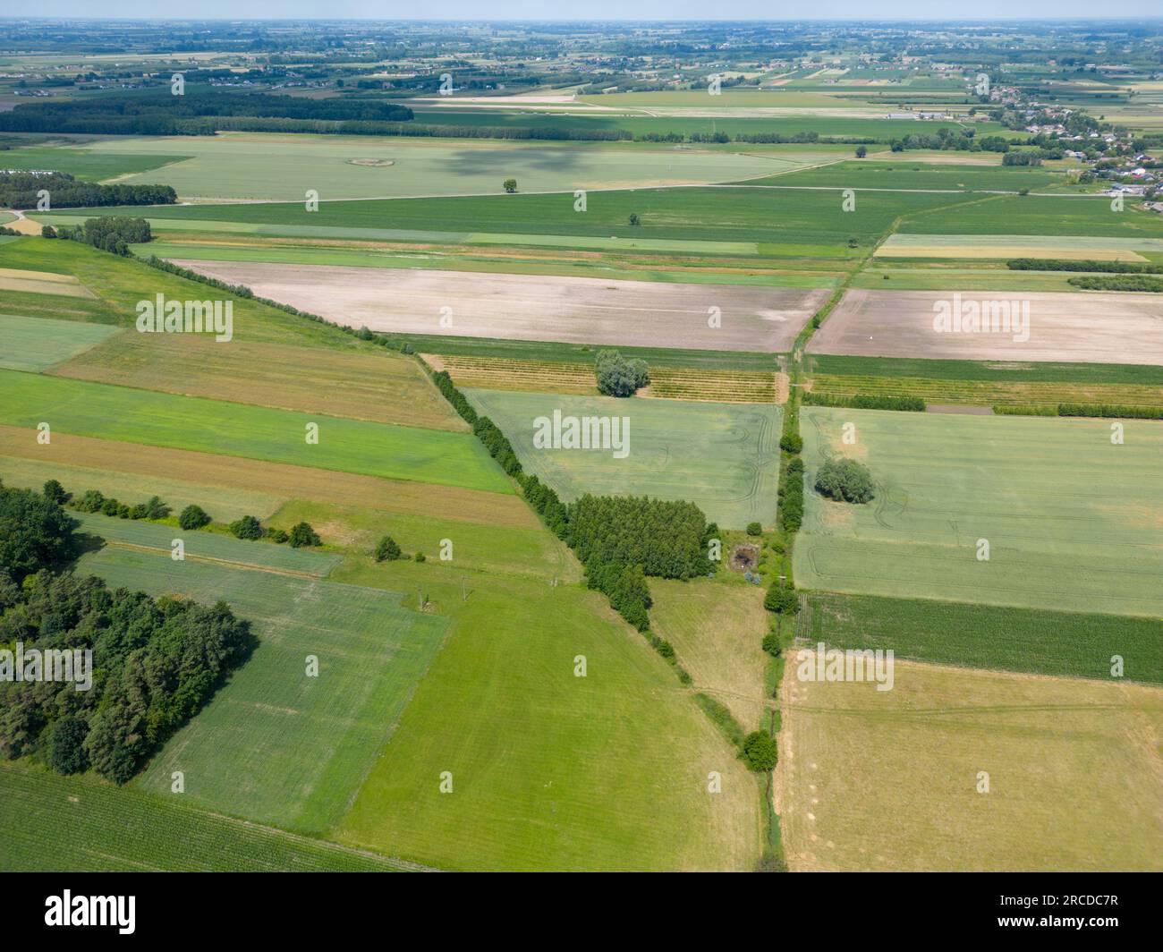 Abstract geometric shapes of agricultural parcels of different c Stock ...