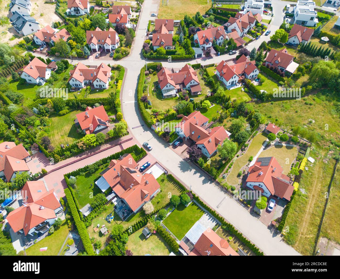Aerial photo of village of Houses Residential Drone Above View S Stock ...