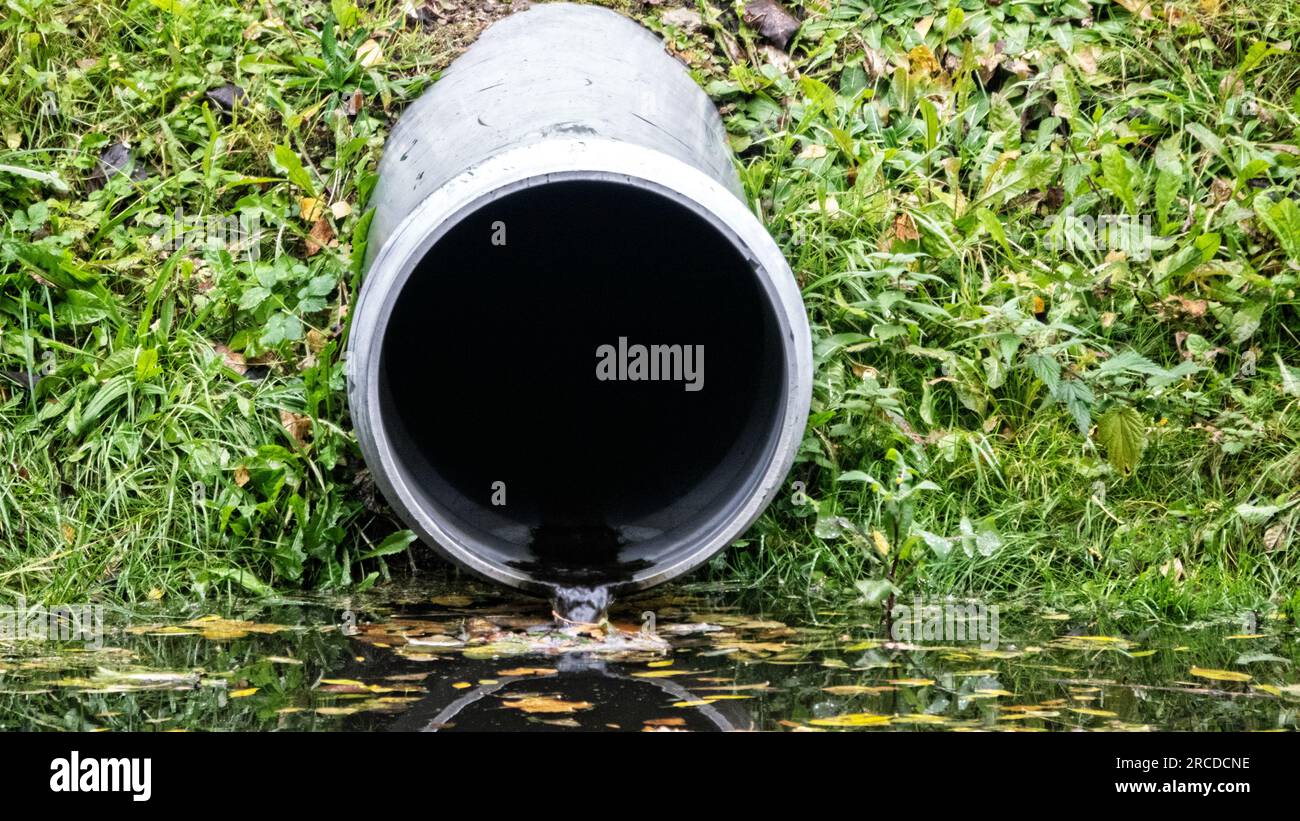 Drainage system outflow (General pipe) into drainage ditch (reclamation ...