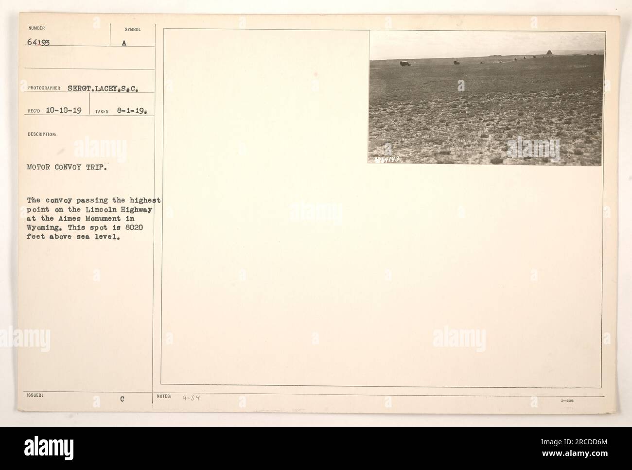 Motor convoy trip on the Lincoln Highway at the Aimes Monument in ...