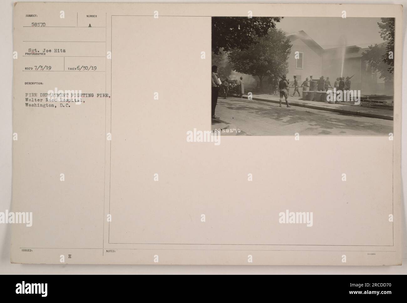 Firefighters from the Fire Department fighting a fire at Walter Reed ...