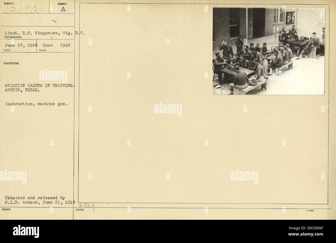 AVIATION CADET TRAINING: Lieutenant H.P. Kingsmore, Signal Reserve ...