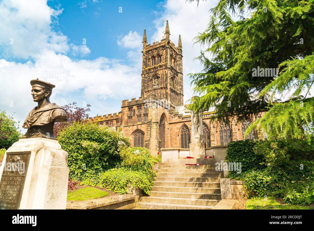 Wolverhampton, UK - July 13 2023: Exterior of St Peter's Colligiate ...