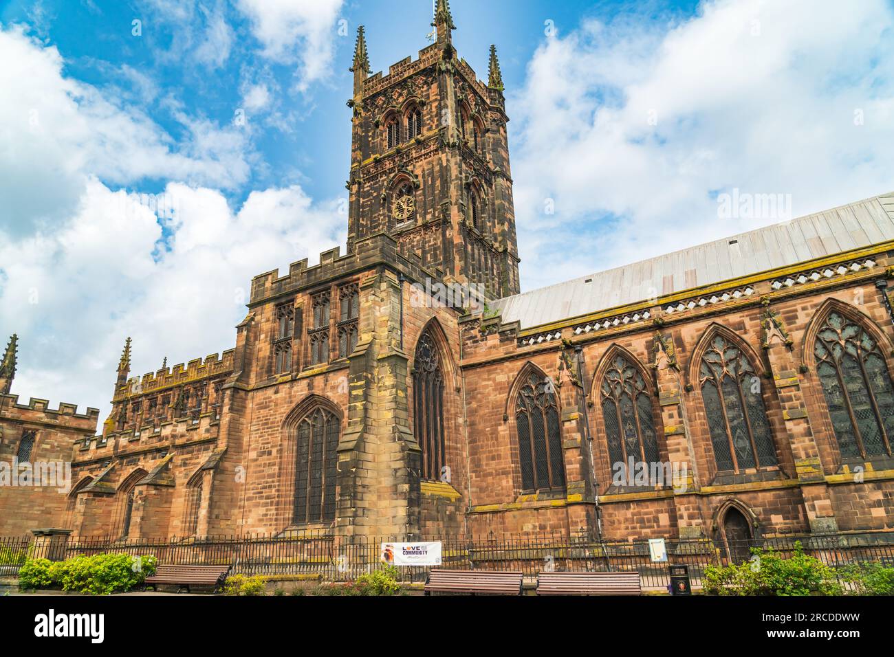 Wolverhampton, UK - July 13 2023: Exterior of St Peter's Colligiate ...