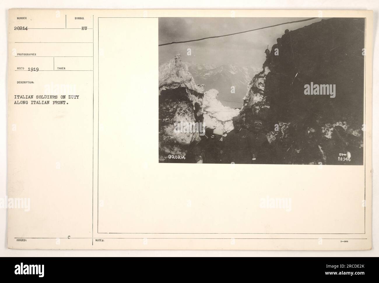 Italian soldiers on duty along the Italian front during World War I ...