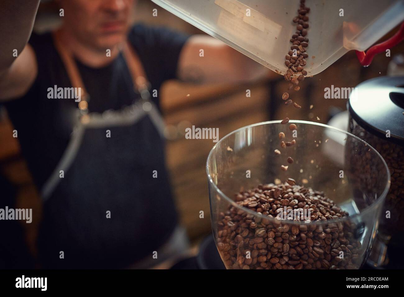 Man putting cup black coffee hi-res stock photography and images - Alamy