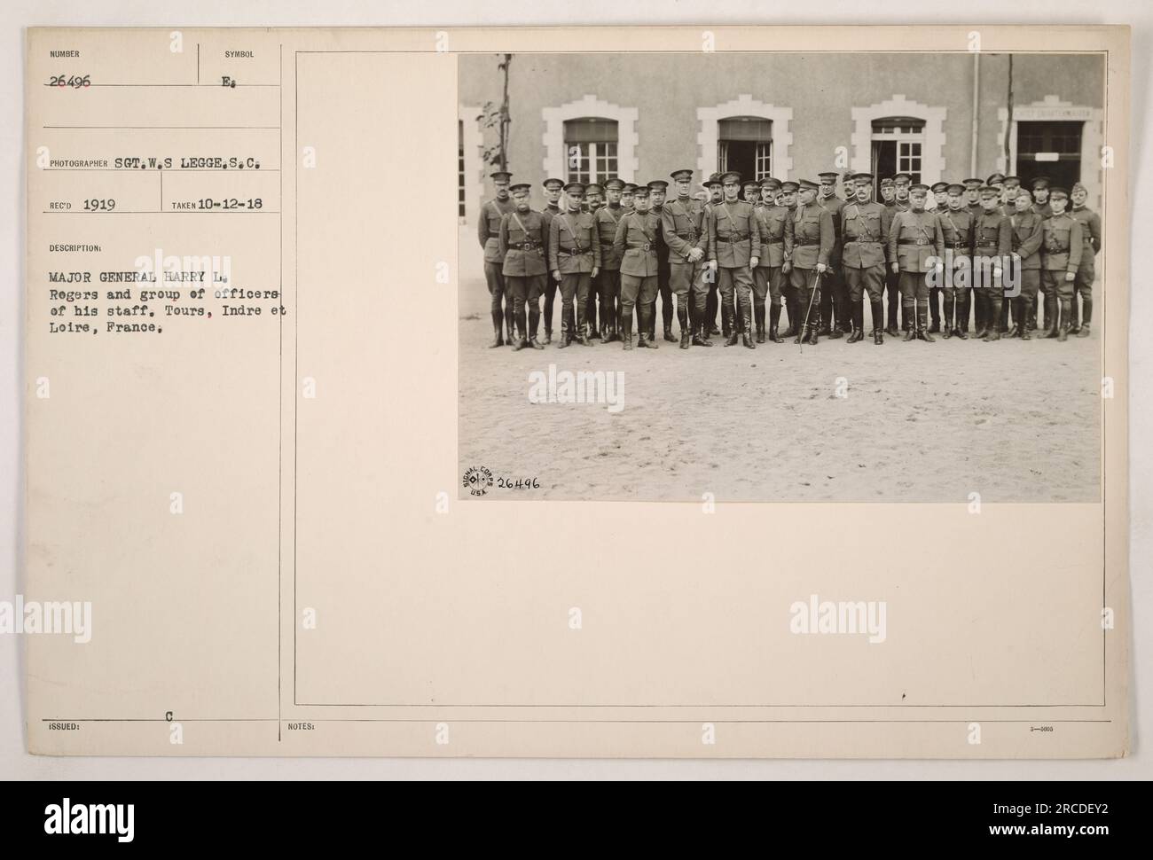 Major General Harry L. Regers and officers from his staff pose for a ...