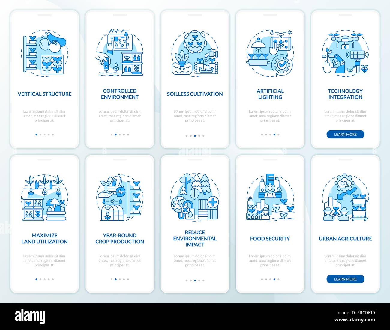 Walkthrough vertical farming and hydroponics with icons Stock Vector ...