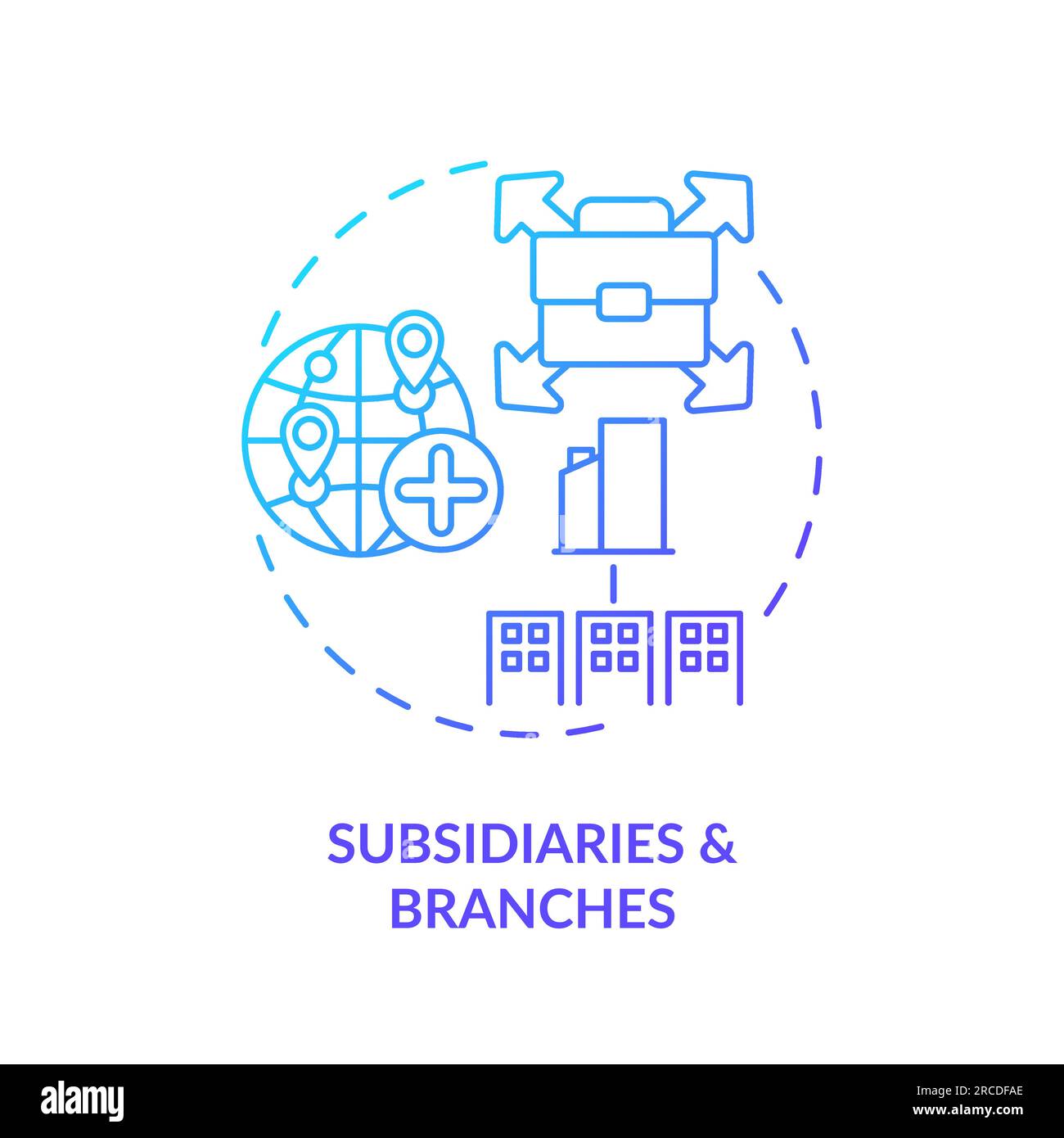 Linear subsidiaries and branches icon FDI concept Stock Vector Image ...