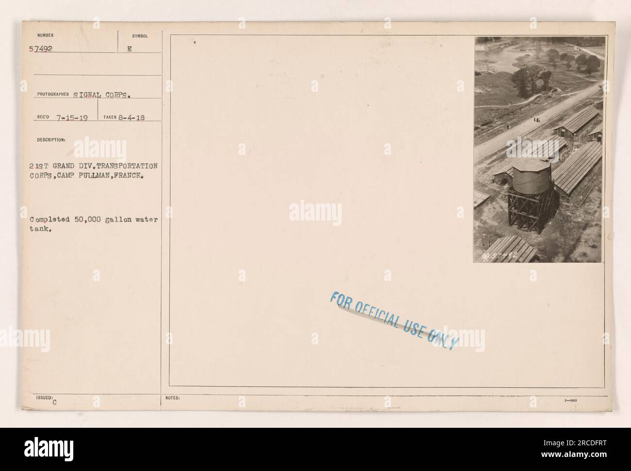21st Grand Division of the Transportation Corps at Camp Pullman, France ...