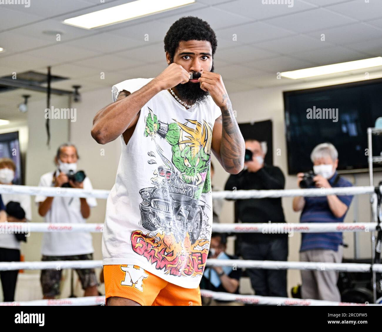 Stephen Fulton, WBC/WBO super bantamweight champion trains during a ...