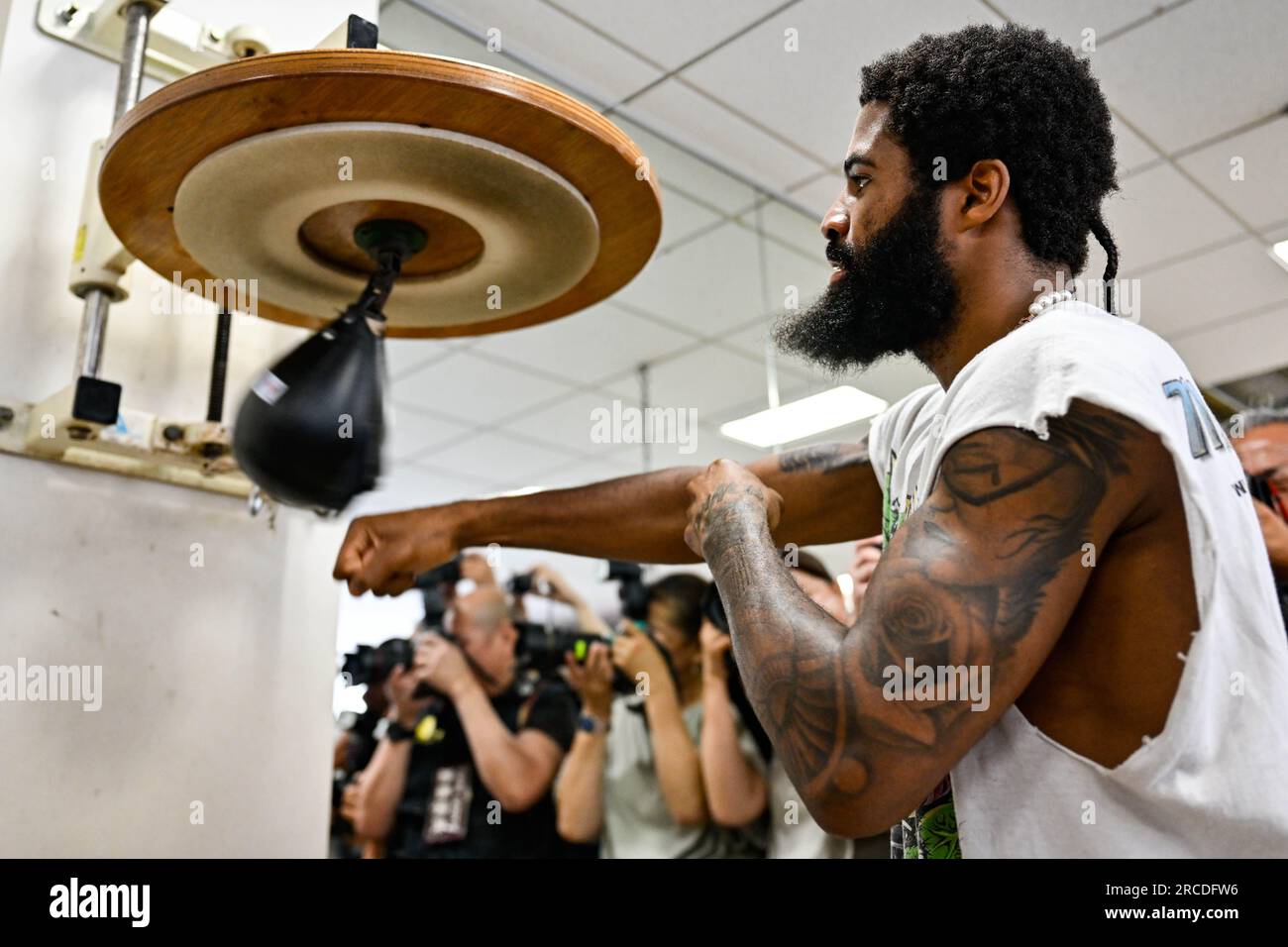 Stephen Fulton, WBC/WBO super bantamweight champion trains during a ...
