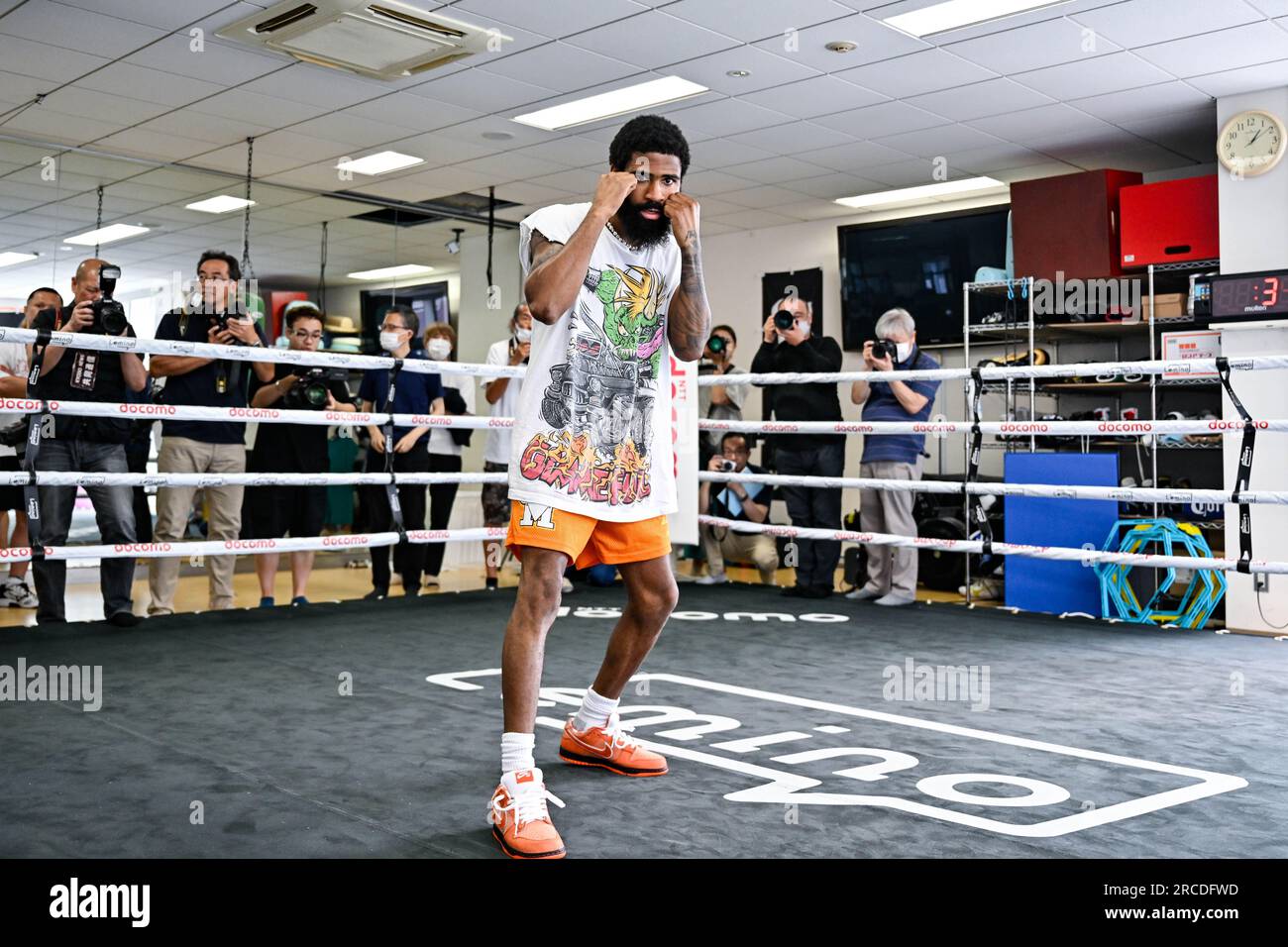 Stephen Fulton, WBC/WBO super bantamweight champion trains during a ...