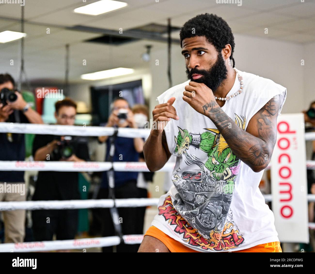 Stephen Fulton, WBC/WBO super bantamweight champion trains during a ...