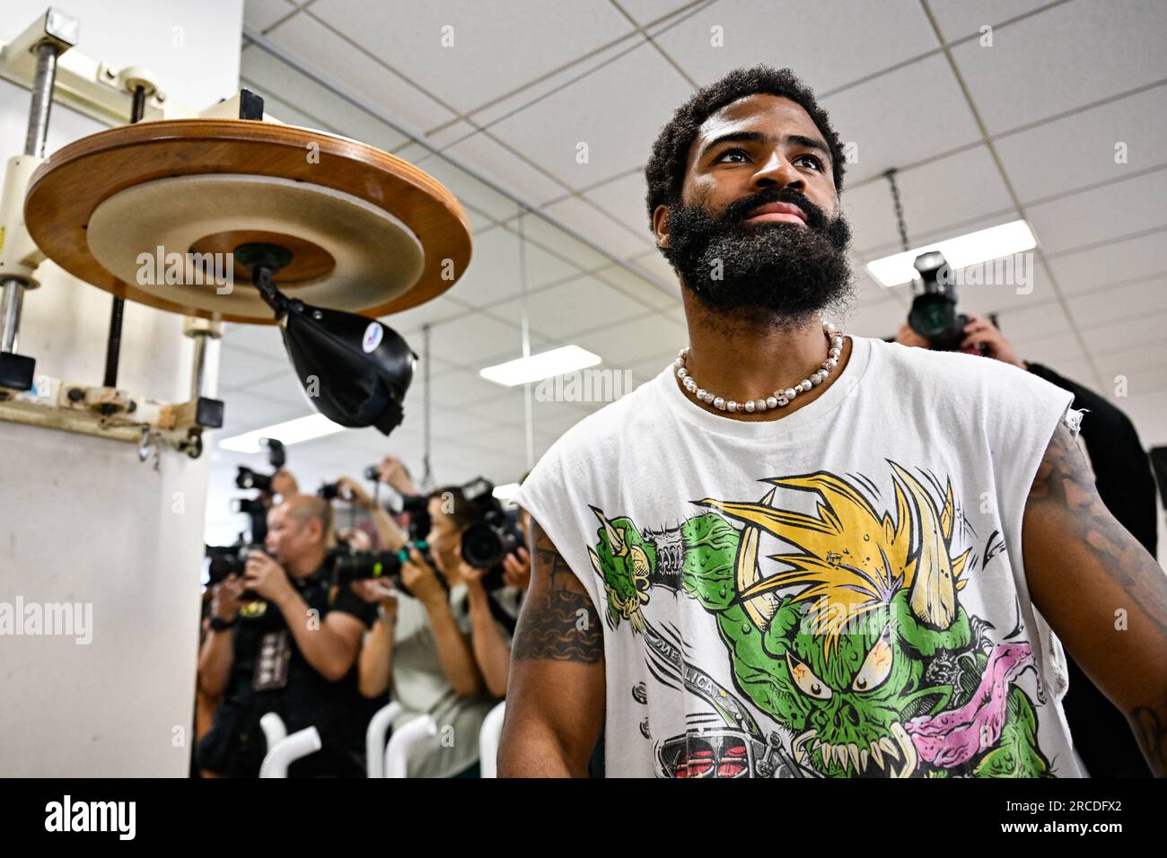 Stephen Fulton, WBC/WBO super bantamweight champion trains during a ...