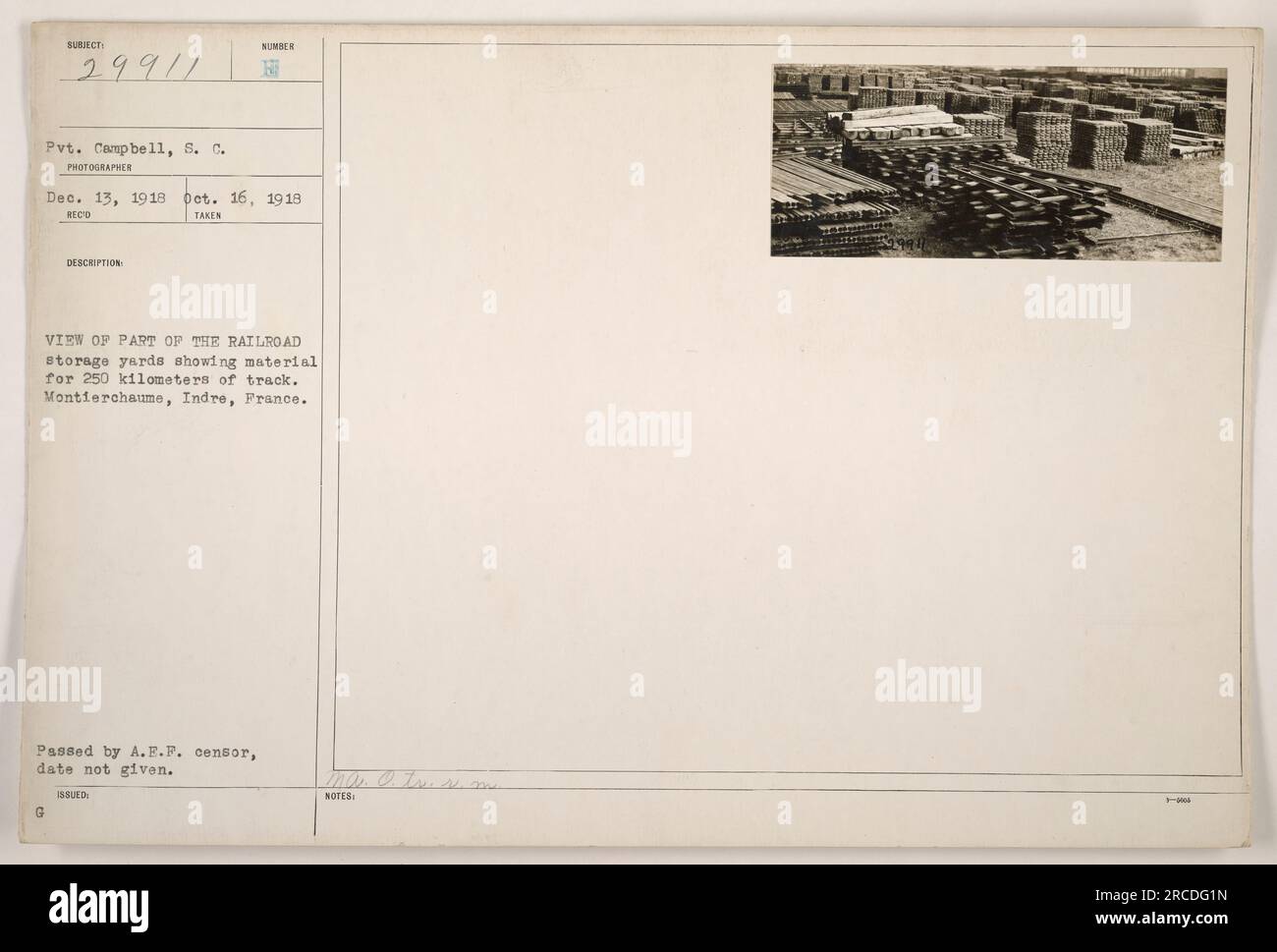 "View of part of the railroad storage yards in Montierchaume, Indre ...