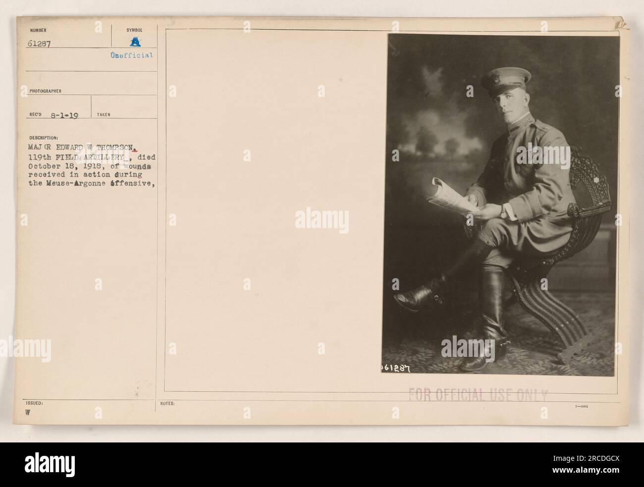 Major edward w thompson hi-res stock photography and images - Alamy