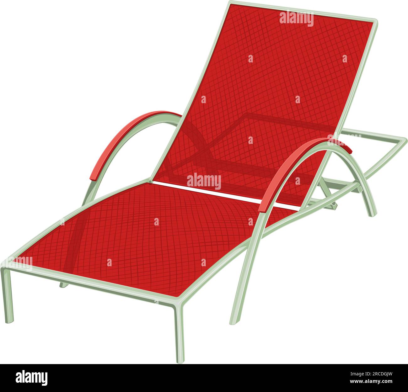 Color illustration of beach sun lounger. Vector illustration of chaise ...
