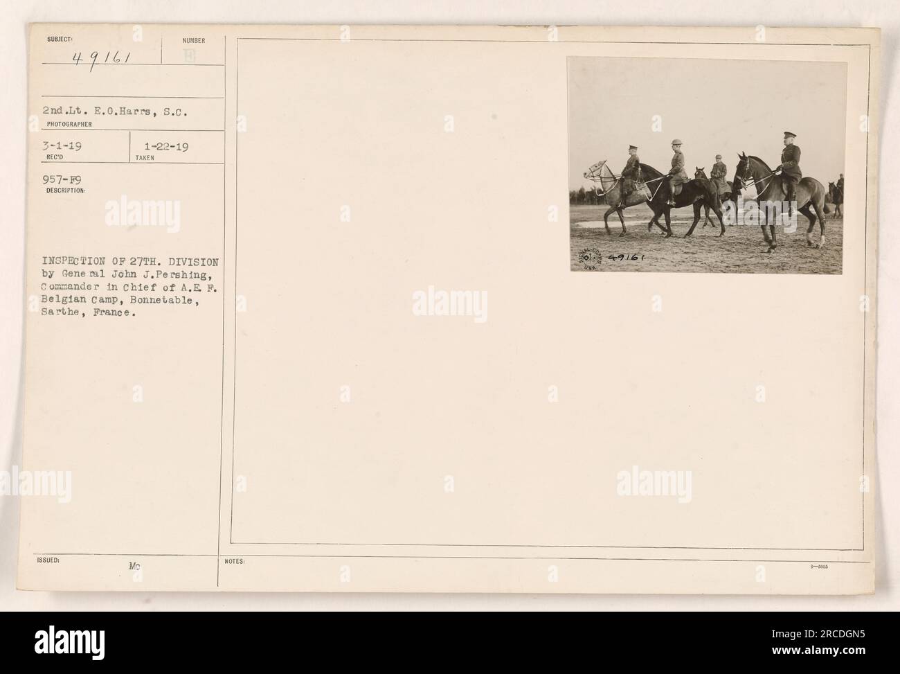 General John J. Pershing, Commander in Chief of the A.E.F, inspecting ...