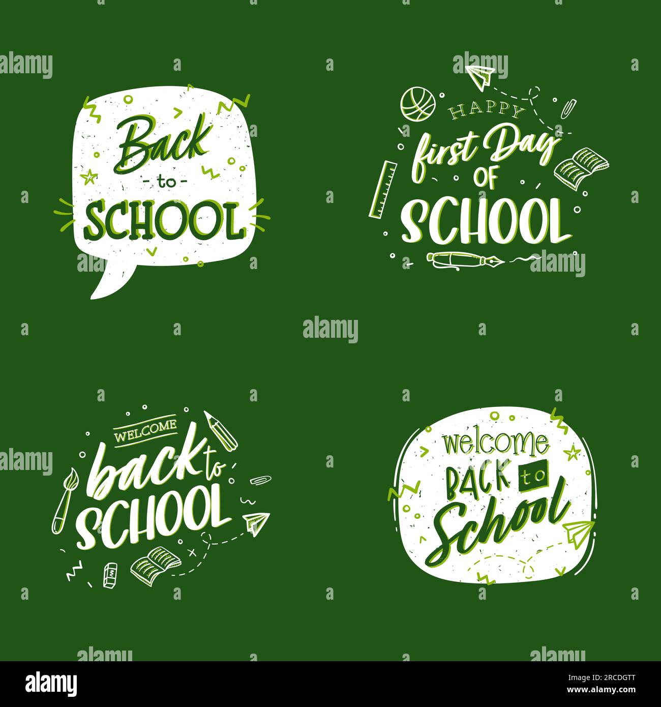 Set of Welcome back to school hand writing and education doodles - Sale ...