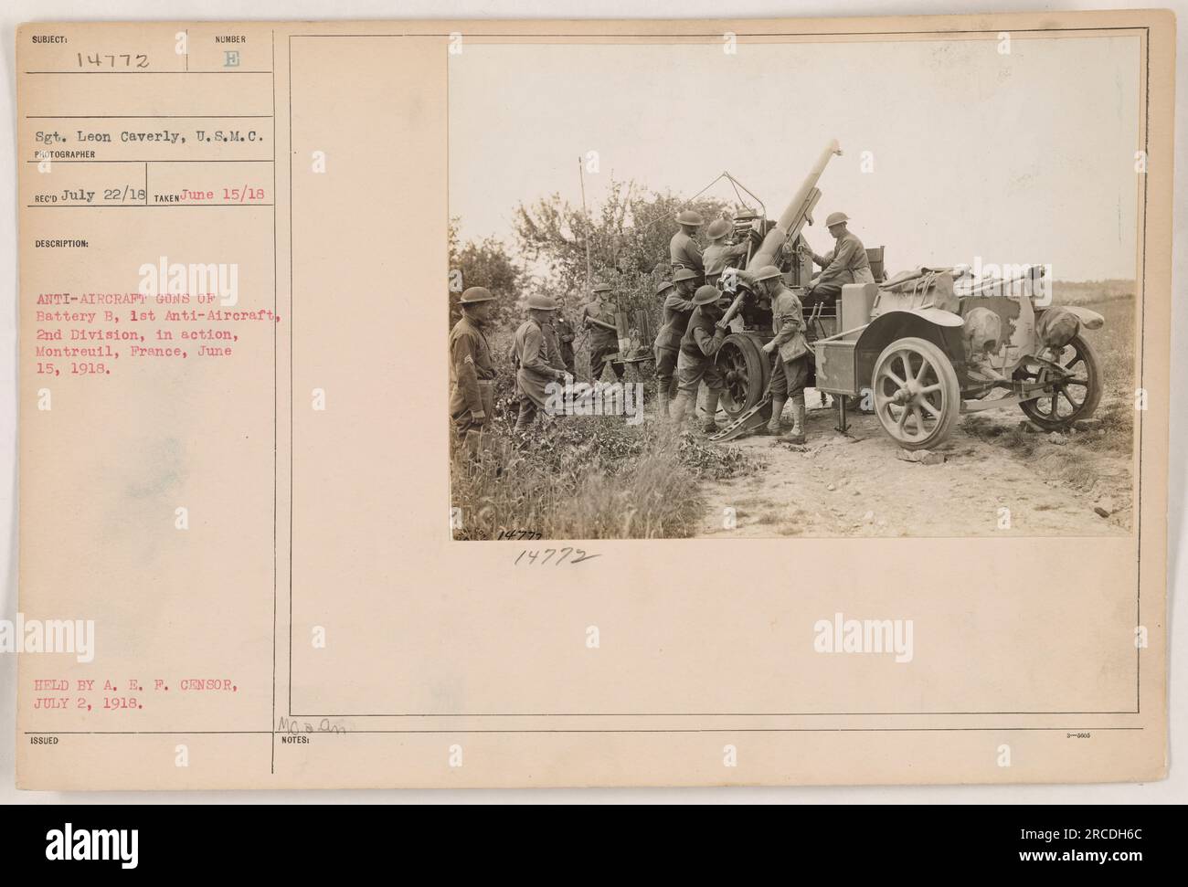 Factual caption: "Image of Sgt. Leon Caverly, U.S.M.C., taken on June ...