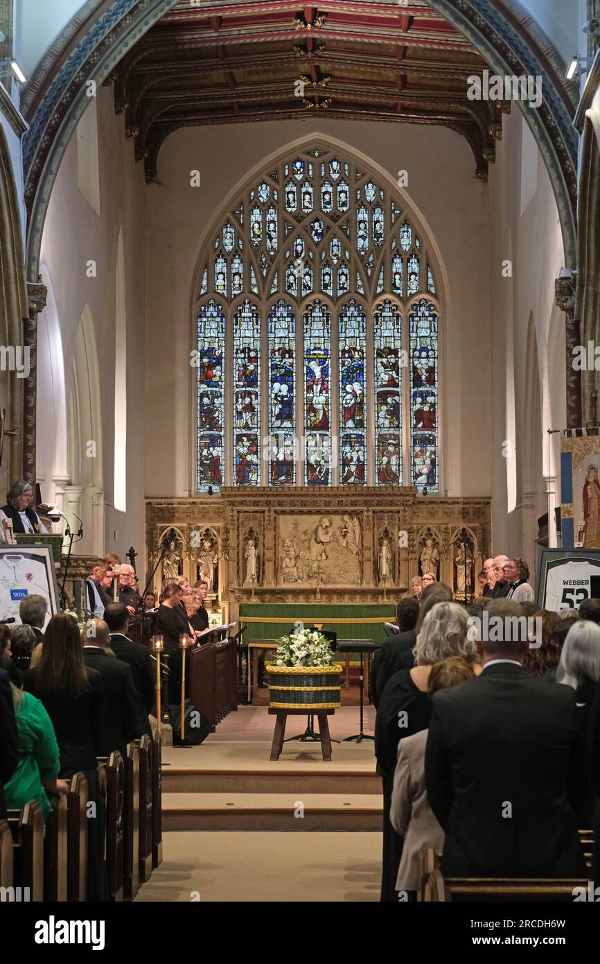 The funeral service for Barnaby Webber at Taunton Minster in Taunton ...