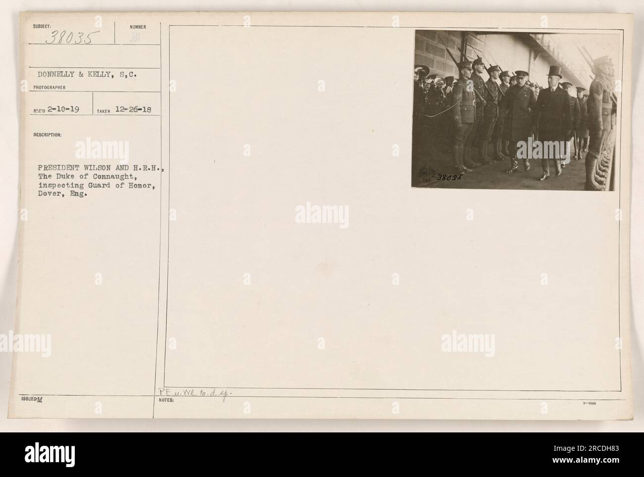 President Wilson and H.R.H., The Duke of Connaught, inspecting the ...