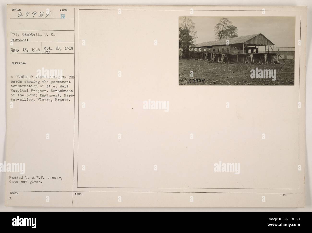 Pvt. Campbell captured a close-up view of one of the wards at Mars ...