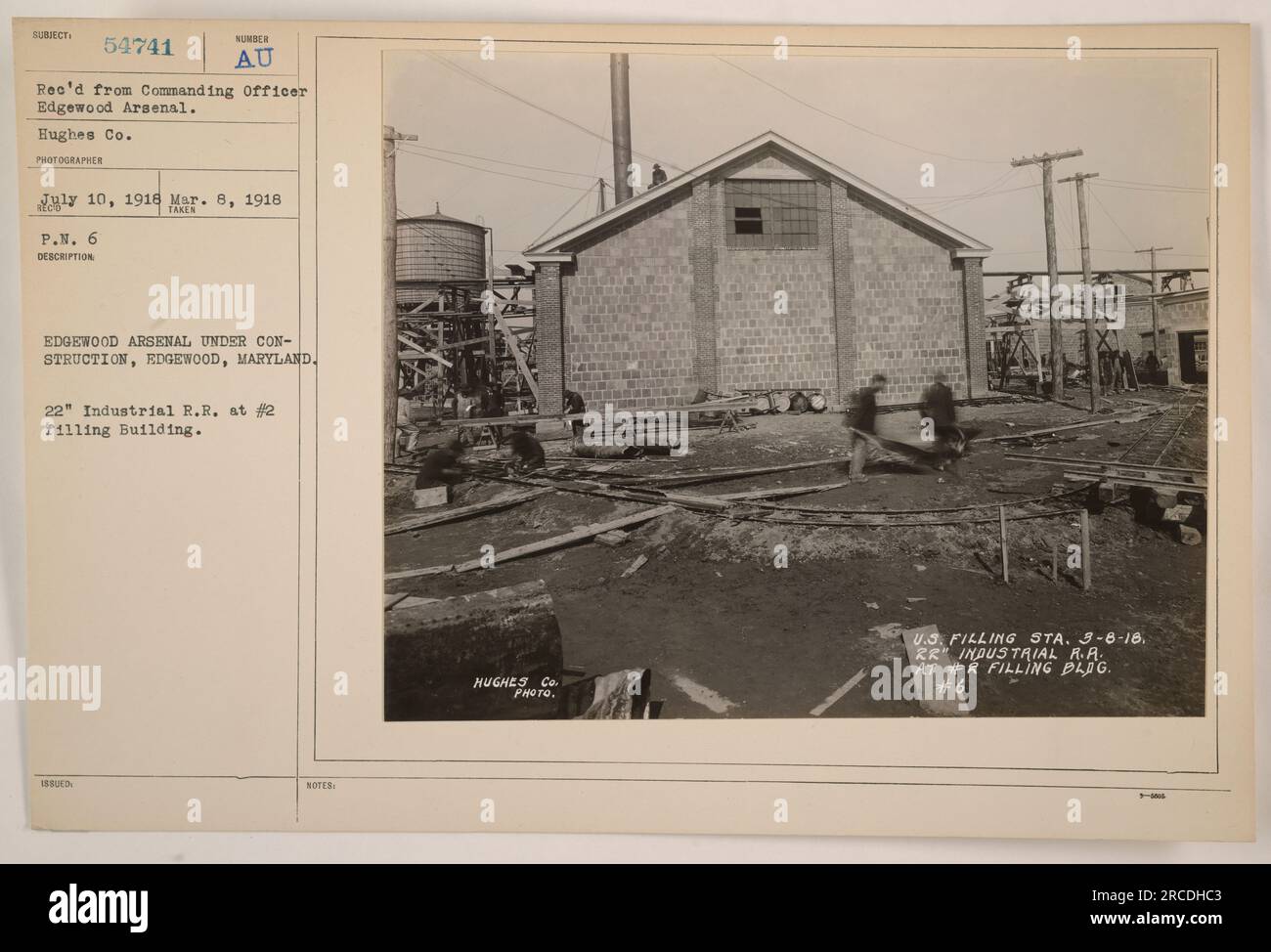 Caption: Construction of Edgewood Arsenal in Edgewood, Maryland during ...